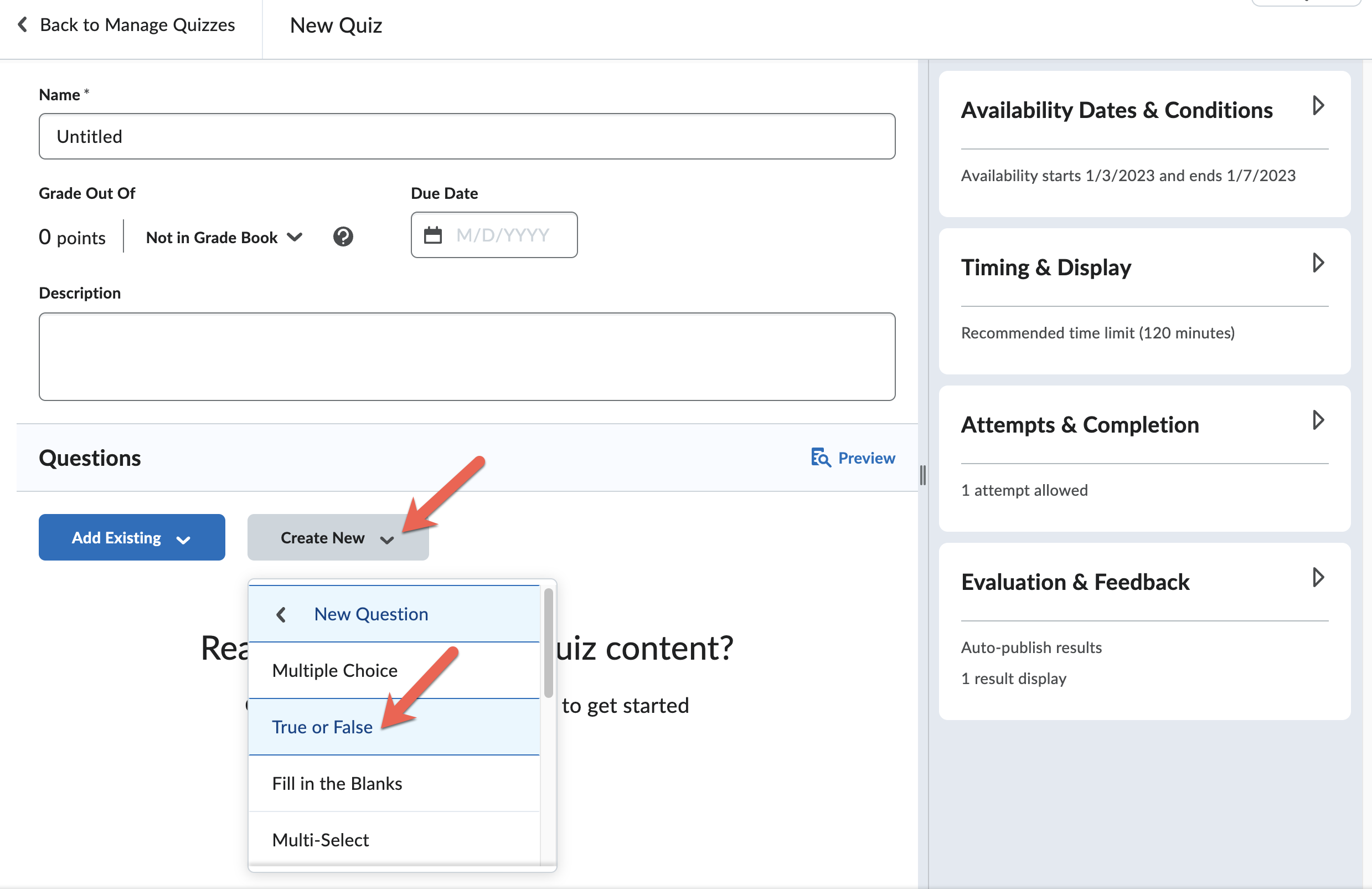 Creating and Adding Questions to your Quiz – New Quiz Experience | Brightspace | Vanderbilt ...