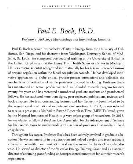 Paul Bock | Center for Structural Biology | Vanderbilt University