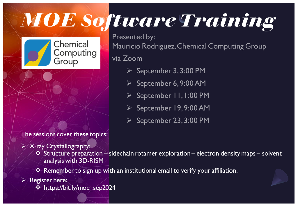 September MOE advanced training sessions: X-ray crystallography ...