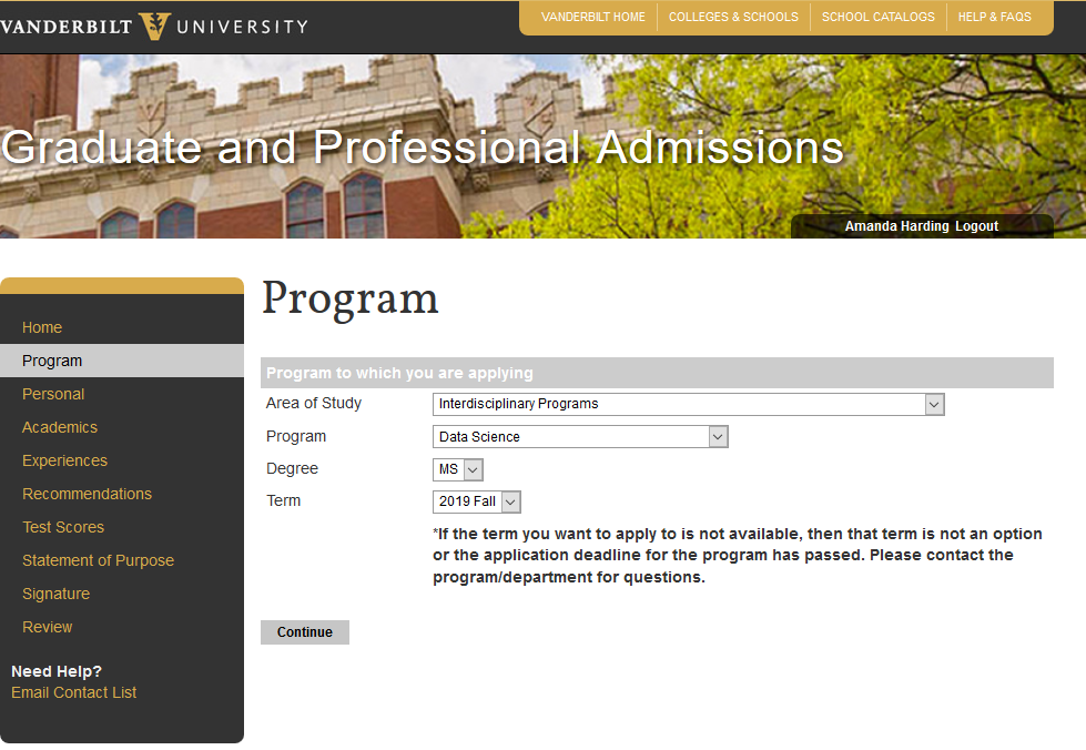 Admissions - DSIDSI | Vanderbilt University